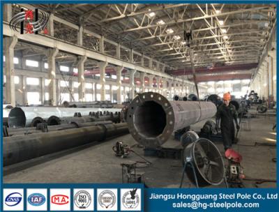 China Electrical Q345 Steel Tubular Pole Power Transmission Pole With Base Plate for sale