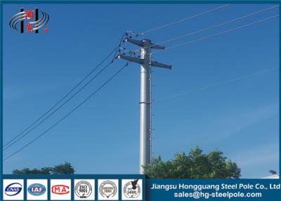 China 35KV Anti - Rust Polygonal Electrical Power Pole Transmission Flange Connected for sale