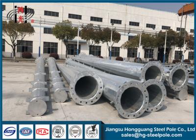 China Inmersión caliente redonda poste de acero galvanizado con el modo del reborde para la transmisión de poder en venta