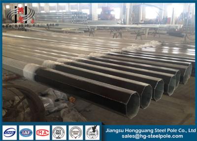China Inmersión caliente de acero poste octagonal galvanizado de la corriente eléctrica Q345 el 11m con los agujeros en venta