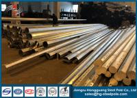 China Custom Made Galvanized Light Pole / Electric Power Pole With Base Plate for sale