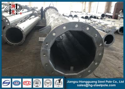 China 16m Galvanized Steel Pole With Flange Mode , Power Transmission Poles for sale