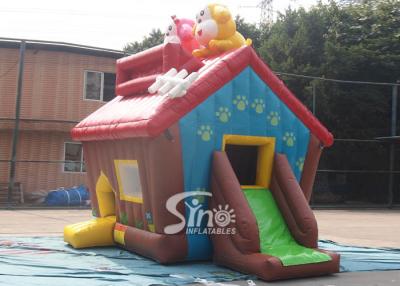 中国 顧客用反破裂させたポリ塩化ビニールが付いている多彩で小さくかわいい子犬の跳ね上がりの家 販売のため