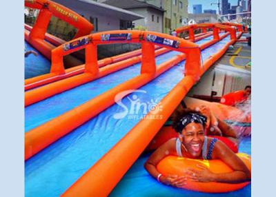 China Wegs 1000-ft-im Freien aufblasbarer Beleg der Wasserrutsche N des Handelsgebrauches doppelten im Verkauf für Wasserparteispaß zu verkaufen