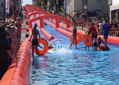 China Wegs 1000-ft-im Freien aufblasbarer Beleg der Wasserrutsche N des Handelsgebrauches doppelten im Verkauf für Wasserparteispaß zu verkaufen