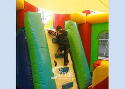 China De loodvrije pvc-Kastelen van Geteerd zeildoek Opblaasbare Bouncy, de Dia Opblaasbare Combo van het Regenboogkasteel Te koop