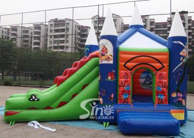 China la calidad comercial 5in1 embroma el juego combinado inflable del cocodrilo con la diapositiva para al aire libre usado en venta