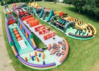 China 185m Long Commercial Inflatable Obstacle Course for Adults 610gsm PVC for sale