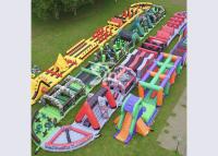 China 185m Long Commercial Inflatable Obstacle Course for Adults 610gsm PVC for sale