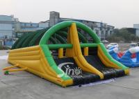 China 15x8m Giant Adults Inflatable Obstacle Course with Slide for Mud Run Challenge Events for sale