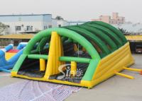 China 15x8m Giant Adults Inflatable Obstacle Course with Slide for Mud Run Challenge Events for sale