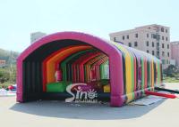 China 13x6m Rainbow Stone Hop Inflatable Obstacle Course for 5K Mud Run Race for sale