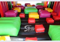 China 13x6m Rainbow Stone Hop Inflatable Obstacle Course for 5K Mud Run Race for sale