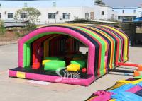 China 13x6m Rainbow Stone Hop Inflatable Obstacle Course for 5K Mud Run Race for sale