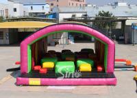 China 13x6m Rainbow Stone Hop Inflatable Obstacle Course for 5K Mud Run Race for sale