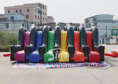 China de 6 steegkleur stelt cursus van de volwassenen de opblaasbare hindernis met 2 heuveldia's voor in werking openlucht5k-sportenactiviteiten Te koop