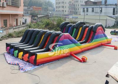 China de 6 steegkleur stelt cursus van de volwassenen de opblaasbare hindernis met 2 heuveldia's voor in werking openlucht5k-sportenactiviteiten Te koop