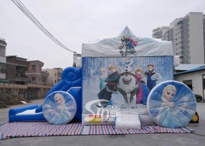 China Castillos animosos inflables congelados al aire libre del carro con la diapositiva para los niños en venta