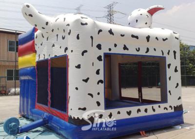 China A casa inflável manchada interna exterior do salto do cão de N com corrediça para a jarda da família parties à venda