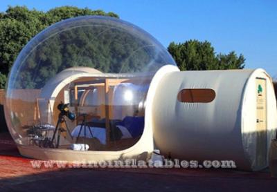 China 5 de meters ontruimen Koepel de Opblaasbare Bel Hotel met de Stille Reeks van Glamping van de Ventilatortoevlucht onderbrengt Te koop