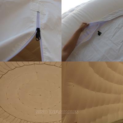 China tienda inflable gigante blanca de la bóveda del iglú del 18m con la entrada de 3 túneles de compradores inflables de la fábrica 2 del teatro del iglú en venta