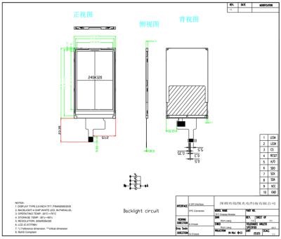 中国 4ライン8bit SPIインターフェイスは2.8インチLCDの表示との生命にイメージを持って来る 販売のため