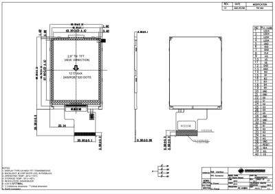 중국 2.8 인치 작은 LCD 디스플레이 65K 칼라 디스플레이와 진동하는 영상을 촉발시키세요 판매용