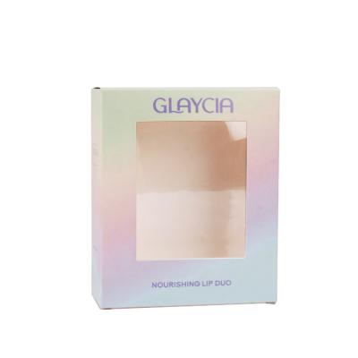 China Personalized Custom Nourishing Lip Duo Paper Box With Transparency Window Packaging Boxes for sale