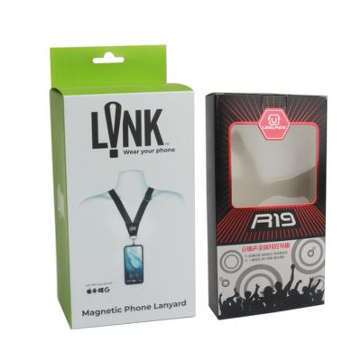 China Custom Printing Logo Electronic Product Carton Charger Paper Packaging Box Earphone Headset Package Carton USB Cable Paper Box for sale