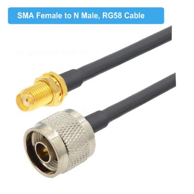 Cina Tipo automobilistico coassiale del cavo coassiale N del cablaggio RG-58 di rf a SMA 15cm 50cm 1m 2m in vendita