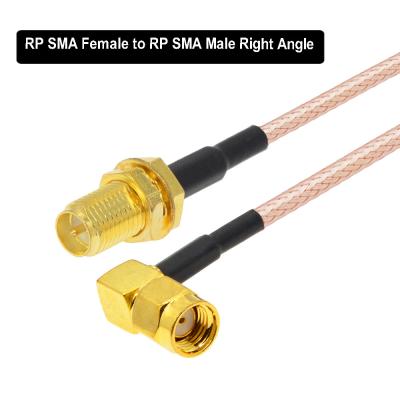 Cina Maschio ad angolo retto di SMA al cavo coassiale femminile di estensione RG316 dell'antenna del cavo rf in vendita