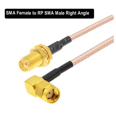 Cina Maschio ad angolo retto di SMA al cavo coassiale femminile di estensione RG316 dell'antenna del cavo rf in vendita