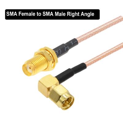 Cina Maschio ad angolo retto di SMA al cavo coassiale femminile di estensione RG316 dell'antenna del cavo rf in vendita