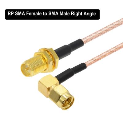 Cina Maschio ad angolo retto di SMA al cavo coassiale femminile di estensione RG316 dell'antenna del cavo rf in vendita