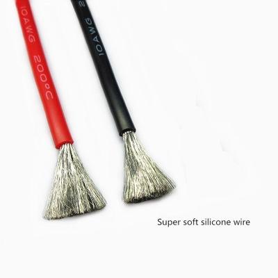 Cina CE ad alta temperatura molle del cavo del silicone dell'AWG del cavo 10 del silicone 10m in vendita