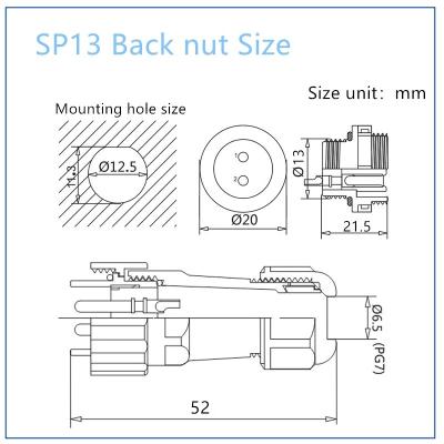 Cina Isolante termoplastico impermeabile industriale di PPS del connettore elettrico di SP13 IP68 in vendita