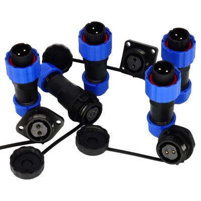 Cina SP16 IP68 2 Pin Waterproof Connector Plug Socket Pin maschio e femminile di PA66 5 di Pin 9 in vendita