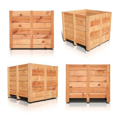 China 1000kg Capacity Solid Wood Crate Heat Treatment Surface Solid Wooden Box for sale