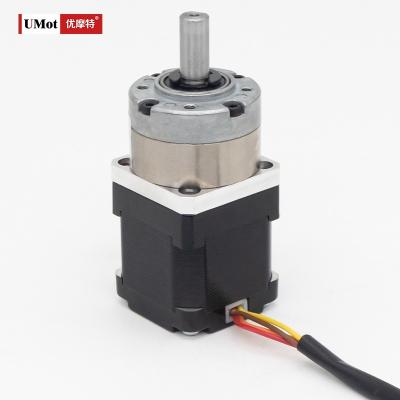 China 28/39mm Nema 14 Hybrid Planetary Gearbox Stepper Motor With Max.Ratio 1 139 and Holding Torque 200/250mN.m for sale