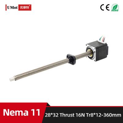 中国 80度温度上昇 ネマ 11 トラペゾイドスレッドスクリューの線形ステップモーター 販売のため