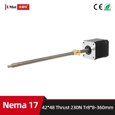 Cina 2 fase 42 mm gomma a filo Nema 17 motore passo con resistenza alle alte temperature in vendita