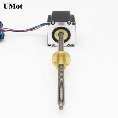 中国 1300m.Nm 保持トルク Umot 57mm Nema 23 T8/T5/T10リードスクリュー付き線形ステップモーター 販売のため