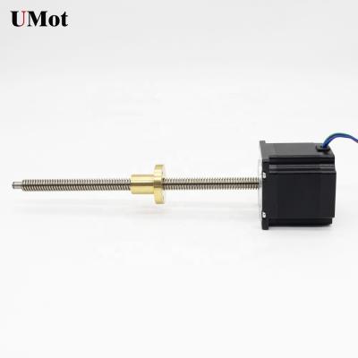 中国 1300m.Nm 保持トルク Umot 57mm Nema 23 T8/T5/T10リードスクリュー付き線形ステップモーター 販売のため