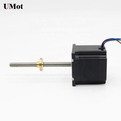 中国 1300m.Nm 保持トルク Umot 57mm Nema 23 T8/T5/T10リードスクリュー付き線形ステップモーター 販売のため