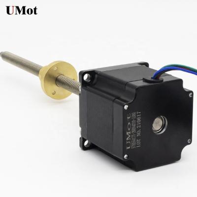 中国 1300m.Nm 保持トルク Umot 57mm Nema 23 T8/T5/T10リードスクリュー付き線形ステップモーター 販売のため
