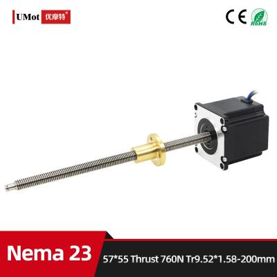 中国 55/76mm ネマ23 マイクロリードスクリュー線形ステップモーター 1300/1900mN.m 保持トルク 販売のため