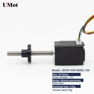 Cina 20 mm*20 mm Nema8 11 17 23 34 Attuatore di movimento lineare a micro passo con vite a sfera in vendita