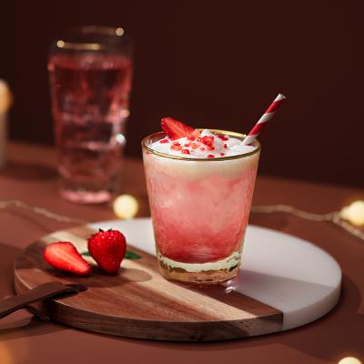 China Practical Gold Rim Water Glass Drinkware Cups Heatproof Multipurpose for sale