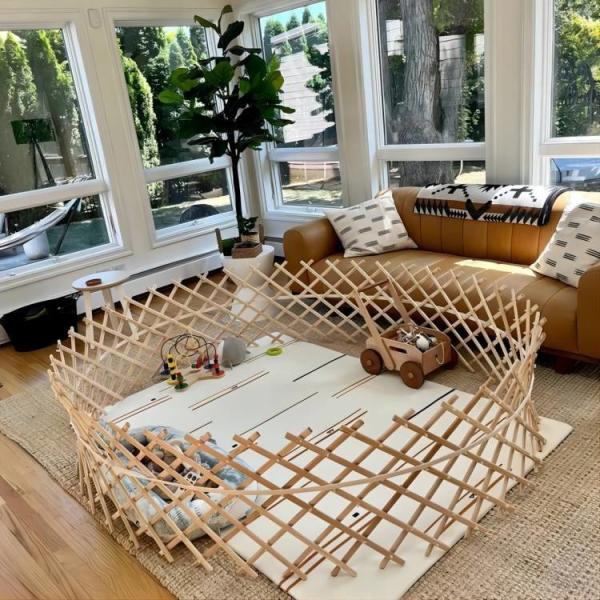 Quality Eco Friendly Large Baby Playpen of Wood for Montessori Learning Sturdy Foldable for sale