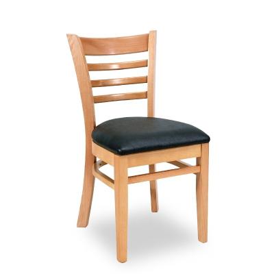 Cina Sedia da pranzo per ristoranti con telaio in legno massello e design in pelle in PU moderno in vendita